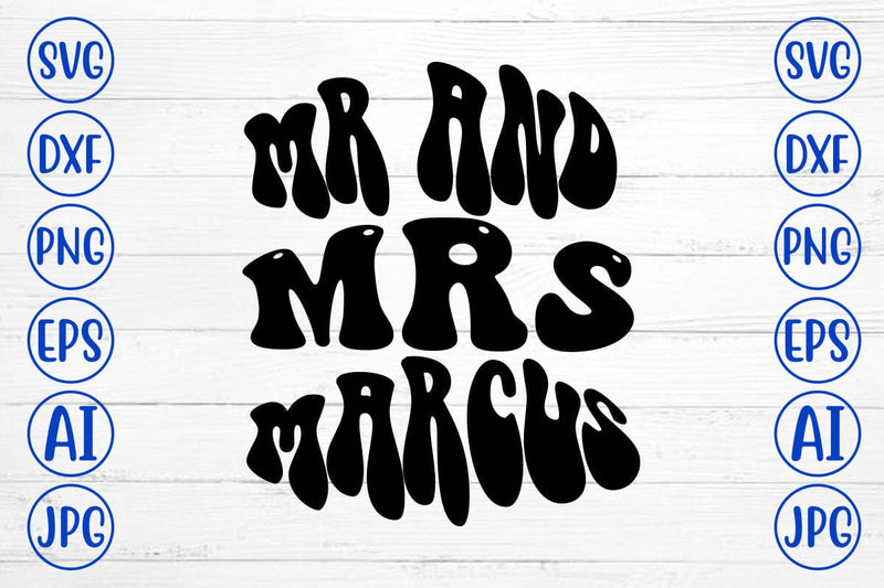 Mr And Mrs Marcus Retro SVG - So Fontsy
