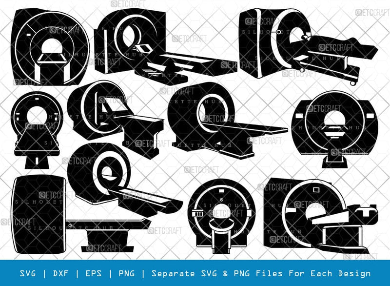 MRI Machine Silhouette - X-ray machine Svg Cricut Cut Files Png Bundle ...