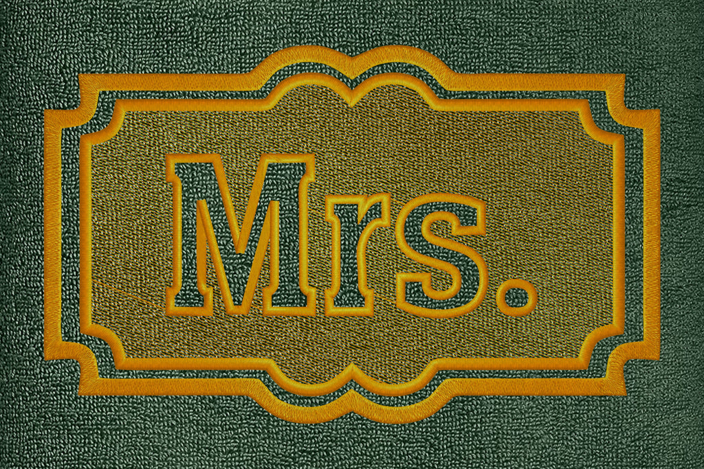 Mrs text embossed machine embroidery digital download - So Fontsy