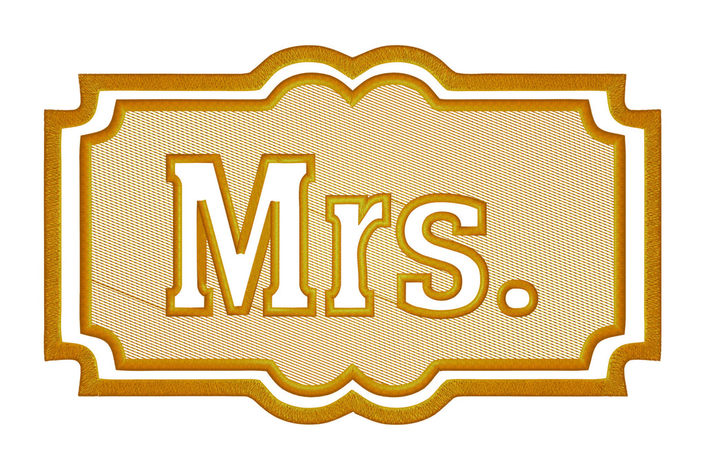 Mrs text embossed machine embroidery digital download - So Fontsy
