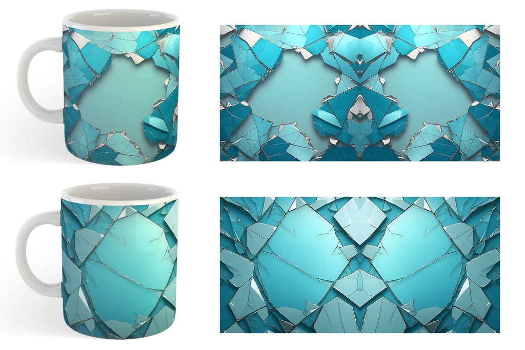 Mug Wrap Broken Glass Background - So Fontsy
