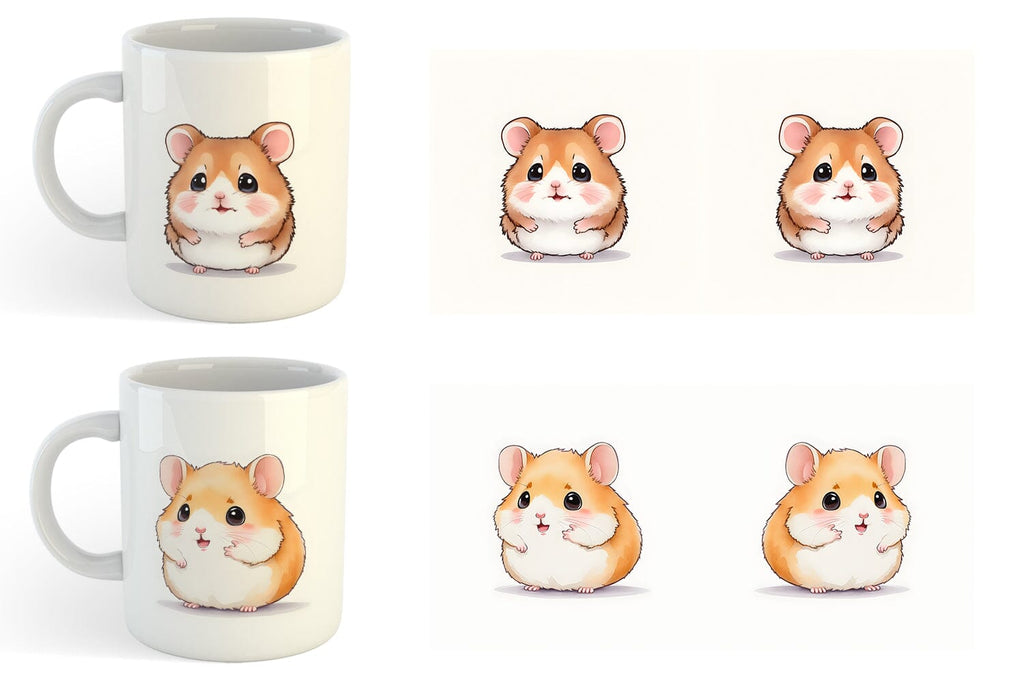 Cute Hamster Mug Wrap | Sublimation Coffee Cup - So Fontsy