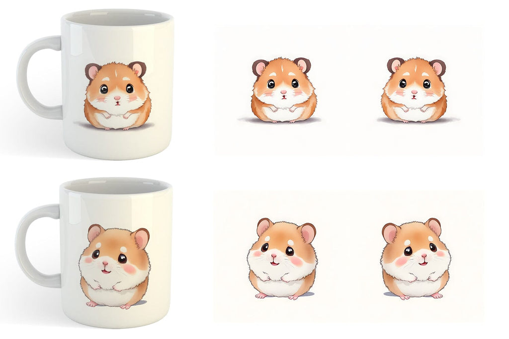 Cute Hamster Mug Wrap | Sublimation Coffee Cup - So Fontsy