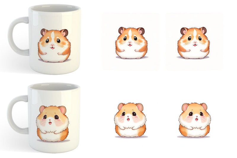 Cute Hamster Mug Wrap | Sublimation Coffee Cup - So Fontsy