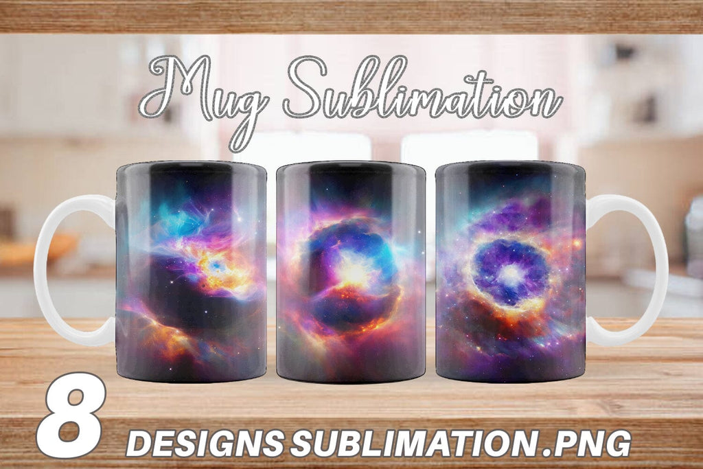 Exploding galaxy Nebule Mug Wrap | Sublimation Coffee Cup - So Fontsy