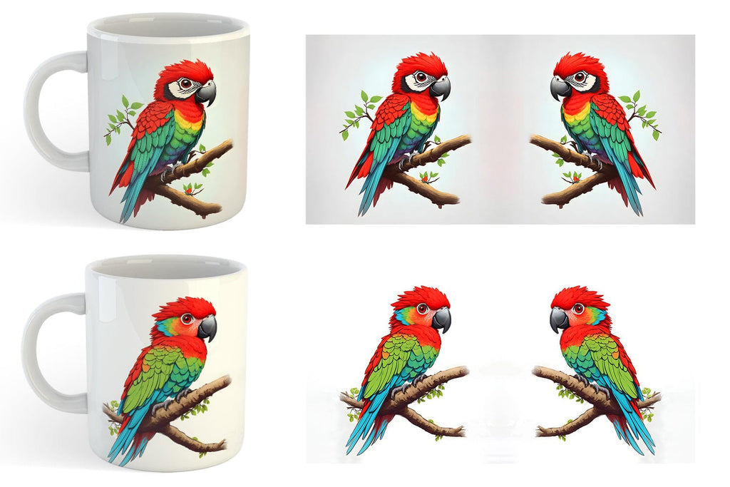 Mug Wraps Baby Parrot Illustration - So Fontsy