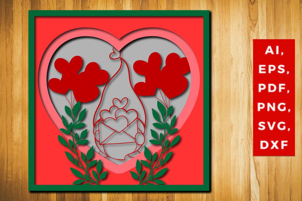 Multi Layer valentine Design 3d SVG File - So Fontsy