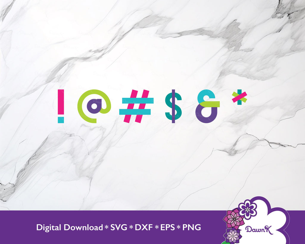 Multicolored and Layered SVG Symbol Bundle Neon | Dawn K Designs - So ...