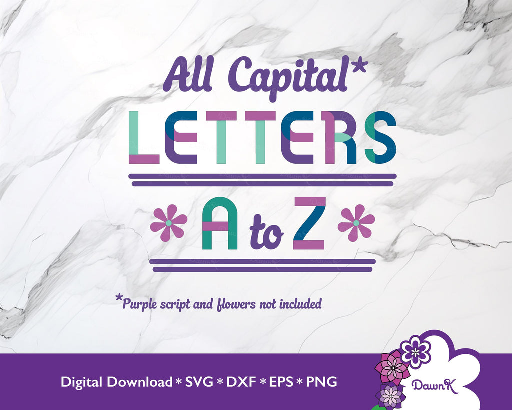 Multicolored and Layered SVG Alphabet | Purple Mint | Dawn K Designs ...