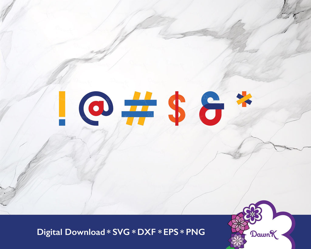Multicolored and Layered SVG Symbol Bundle | Red, Yellow, Blue, and ...