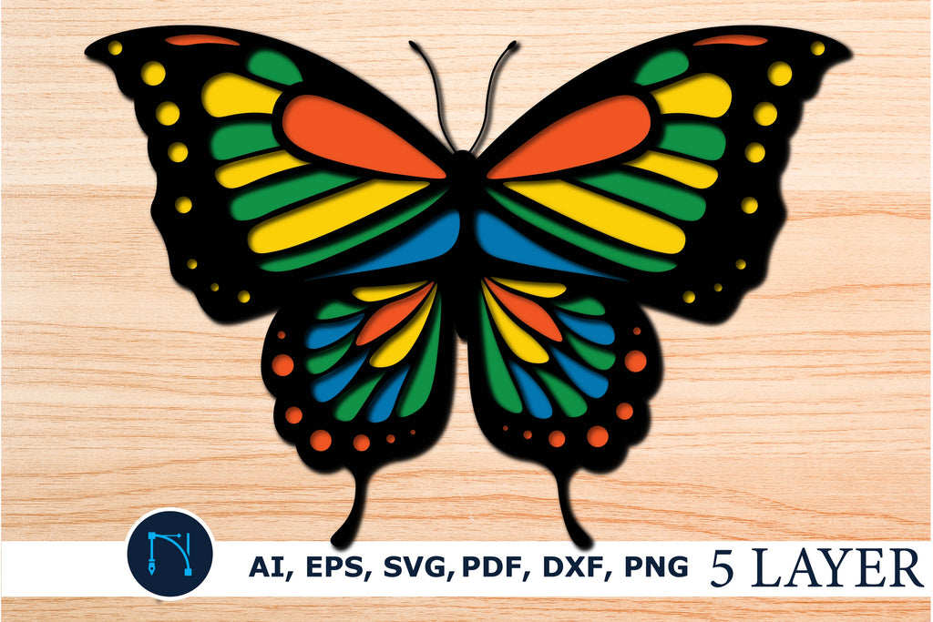 Multilayer Butterflies.Cricut SVG File - So Fontsy