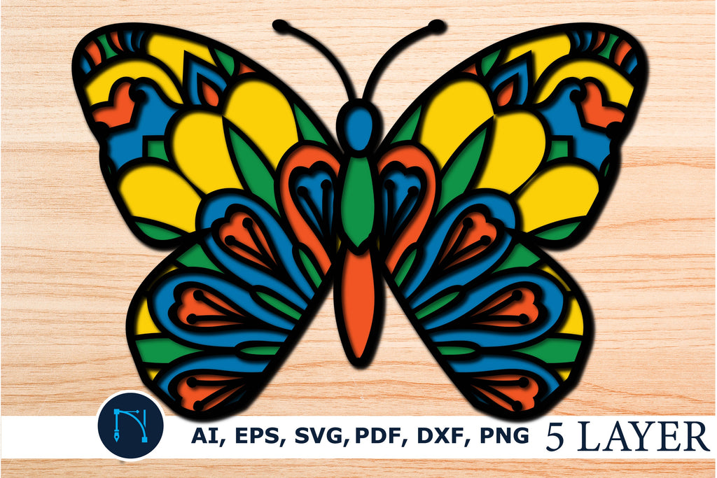 Multilayer Butterflies.Cricut SVG File - So Fontsy