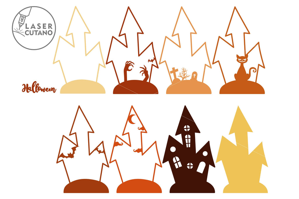 Multilayer CASTLE HALLOWEEN Laser Cut Files, Mandala, SVG, 3D Designs ...