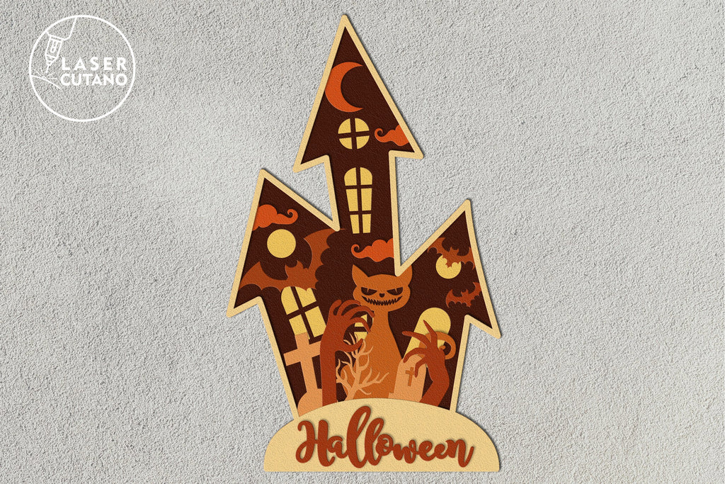 Multilayer CASTLE HALLOWEEN Laser Cut Files, Mandala, SVG, 3D Designs ...