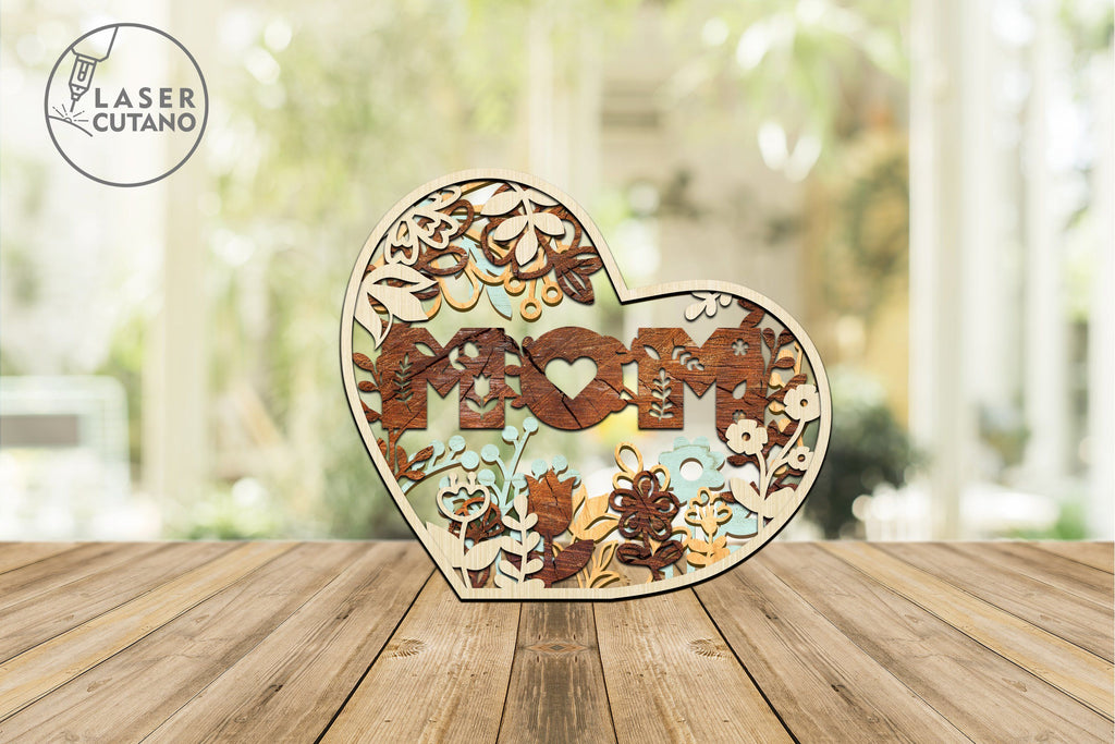 Multilayer Laser Cut File Mom - So Fontsy