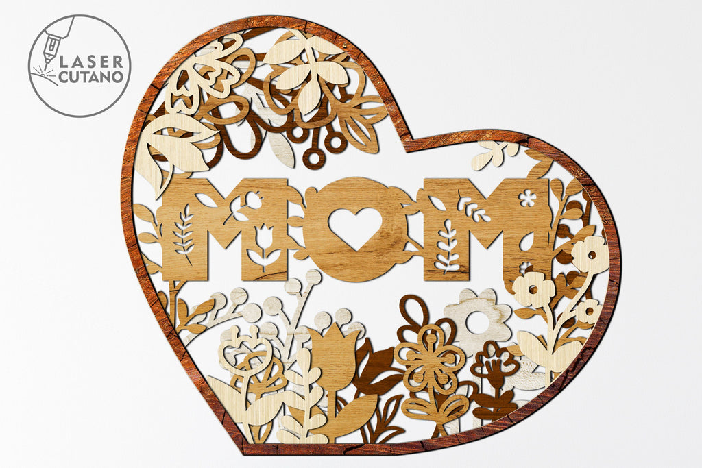 Multilayer Laser Cut File Mom - So Fontsy