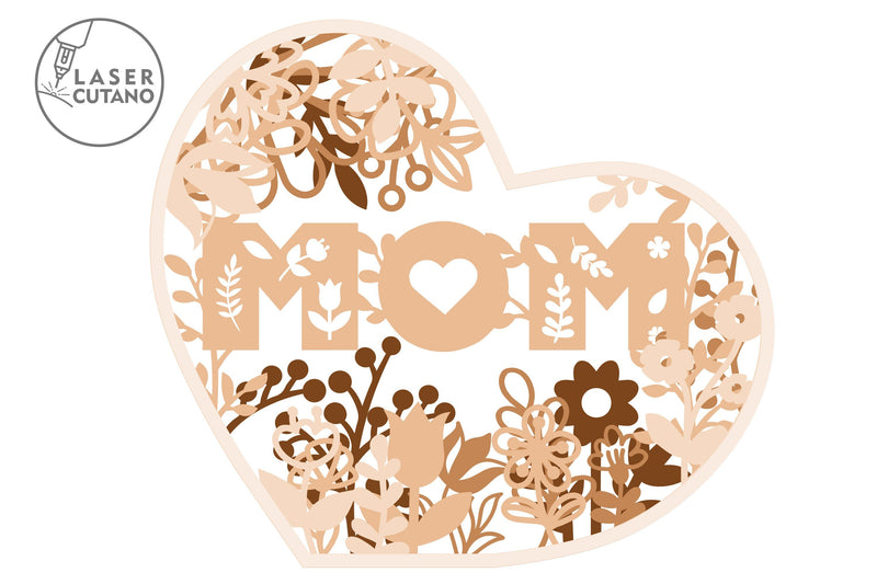 Multilayer Laser Cut File Mom - So Fontsy