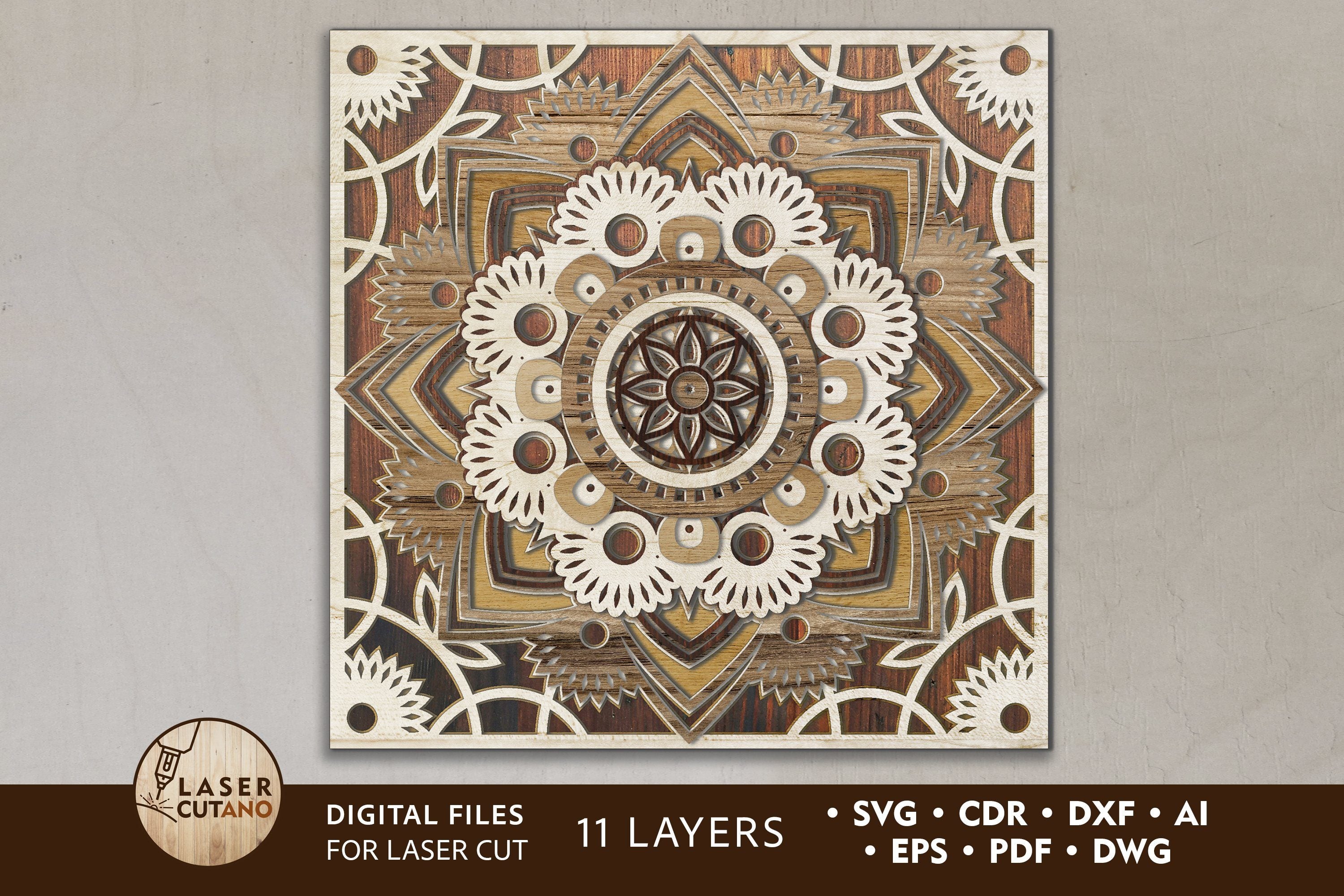 Multilayer Laser Cut Files Mandala, Sign SVG, 3D Designs - So Fontsy