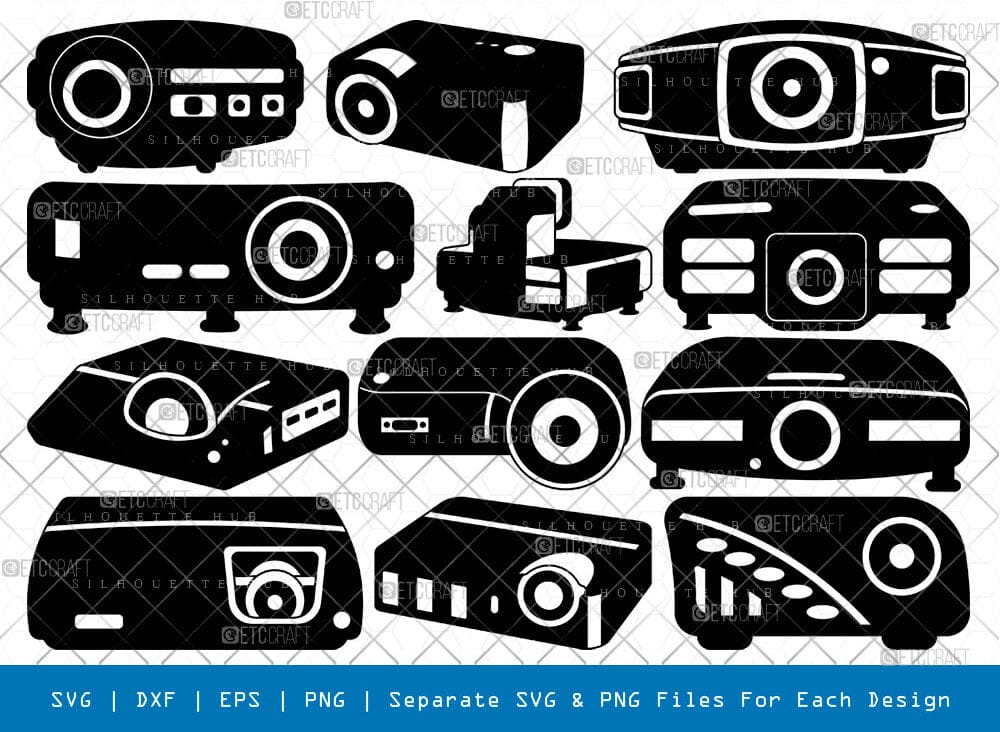 Multimedia Projector Silhouette, Projector SVG, Projector Machine Svg ...