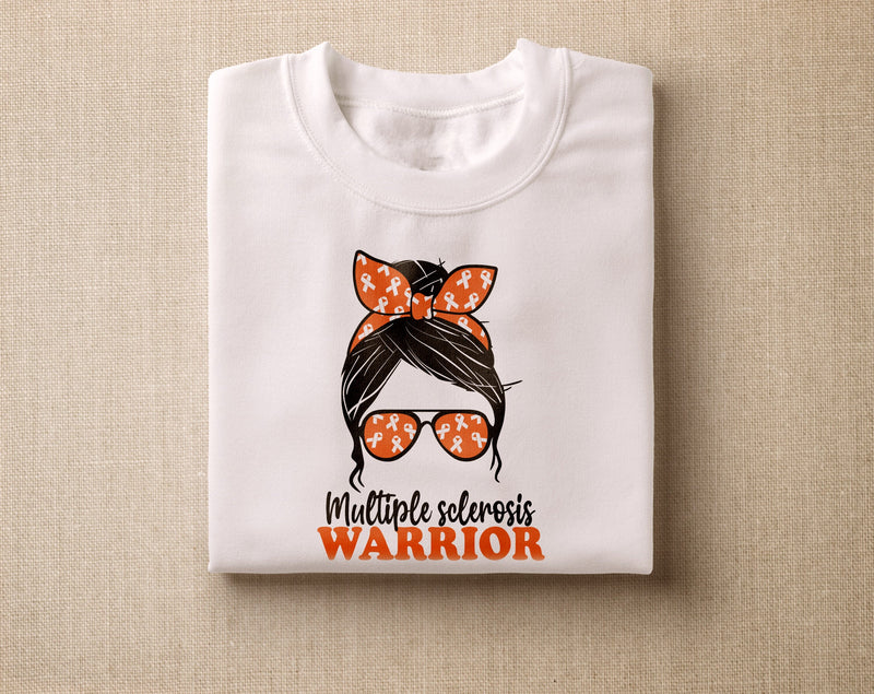 Multiple Sclerosis Warrior SVG, PNG, Multiple sclerosis Messy Bun SVG ...