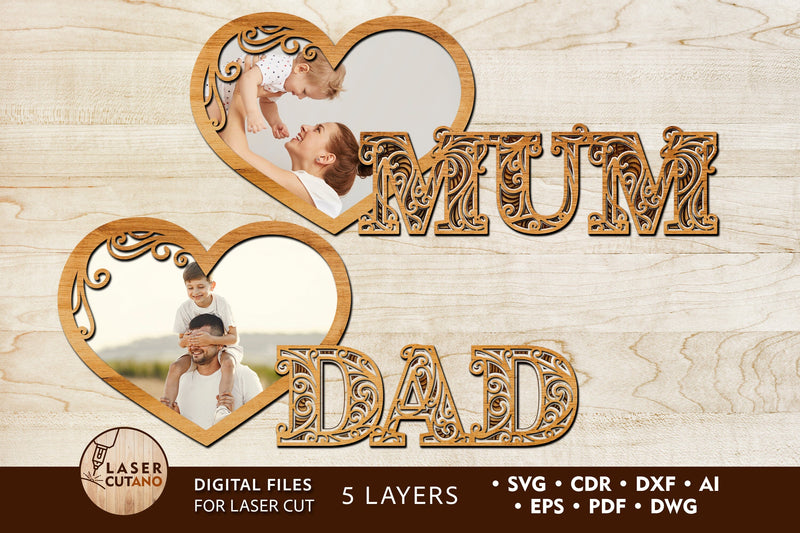 MUM DAD Mother's Day Photo Frame Father's Day Gifts - So Fontsy