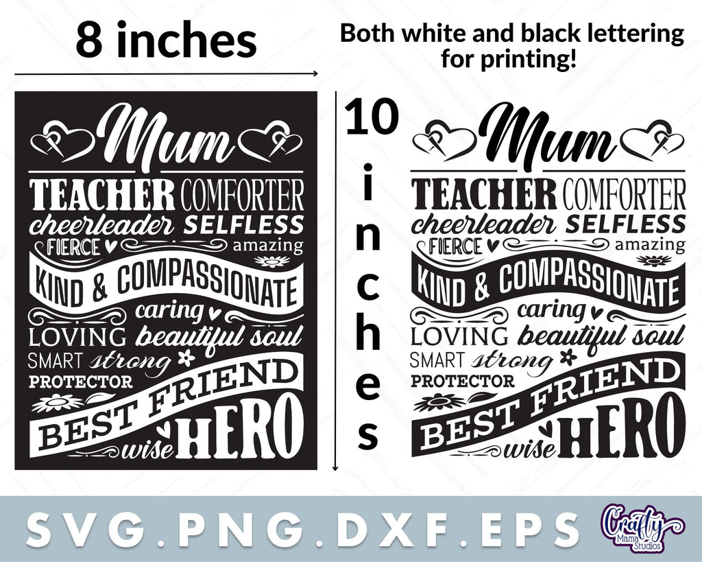 Mum Sign | Mum Svg | Mum Subway Art | Mothers Day Sign - So Fontsy