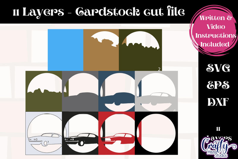 Muscle Car Svg Shadow Box, 3D Layered Hot Rod Car Shadow Box - So Fontsy