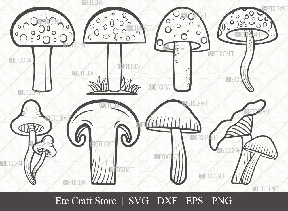 Mushroom Outline SVG Cut File | Fungus Svg | Fungi Svg | Shrooms Svg ...