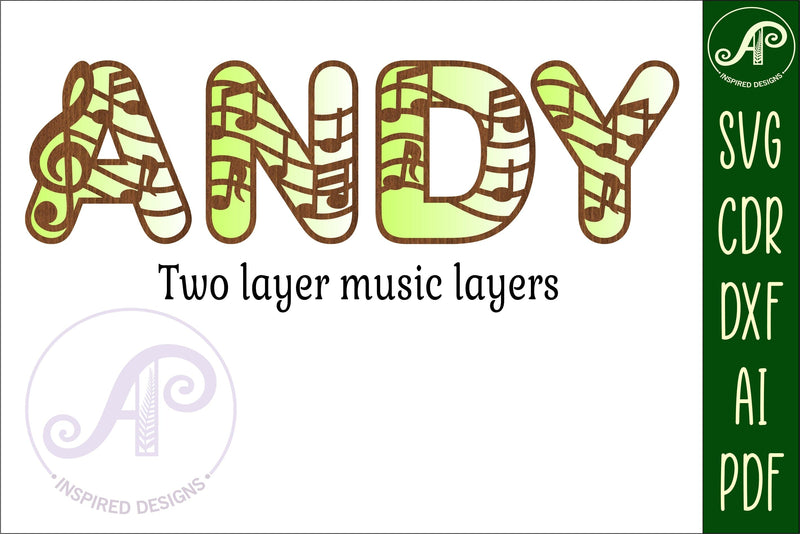 Music letters alphabet set. 52 layered letters. - So Fontsy