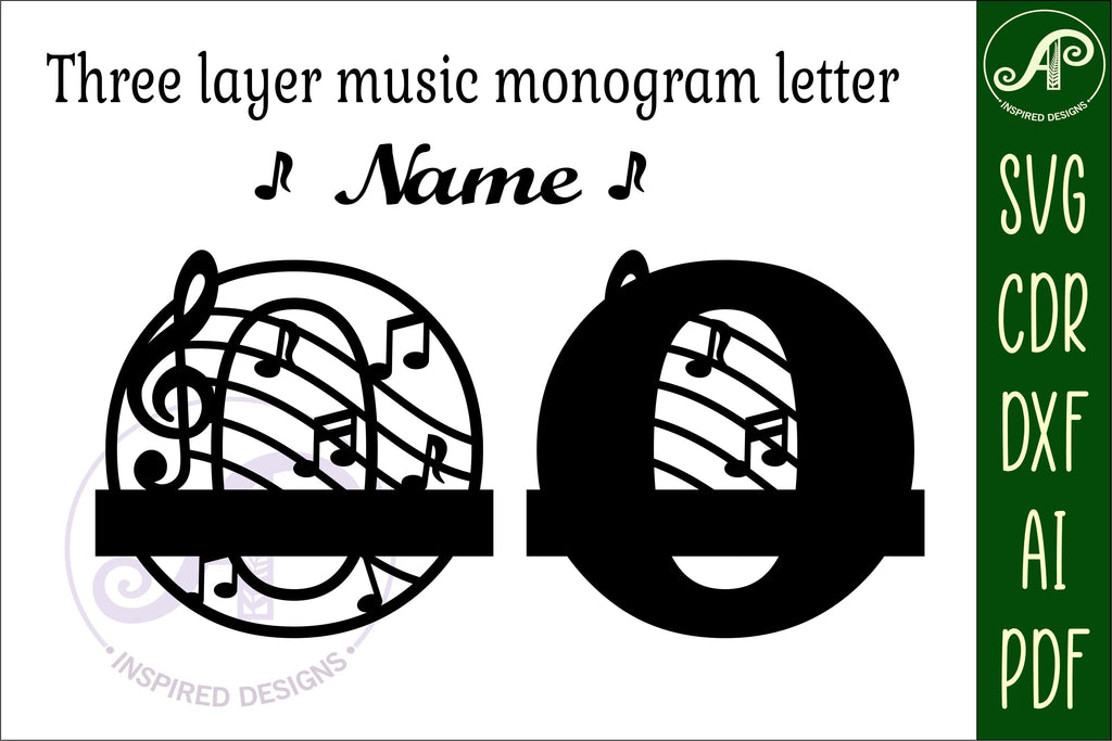 Music Monogram Letter O SVG Cut File - So Fontsy