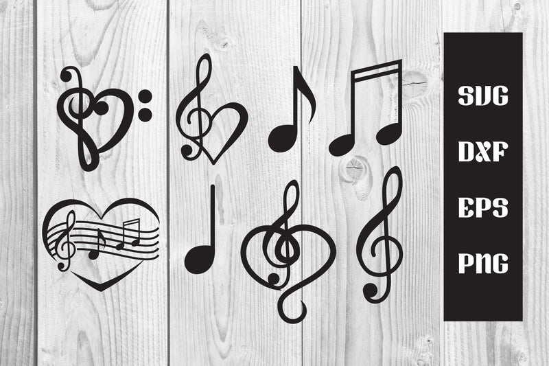 music note heart svg cut file, sublim - So Fontsy