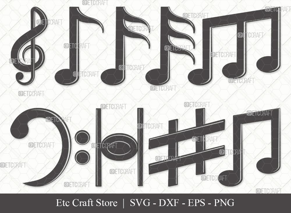 Music Notes Silhouette SVG Cut File | Musical Notes Svg | Music Svg ...