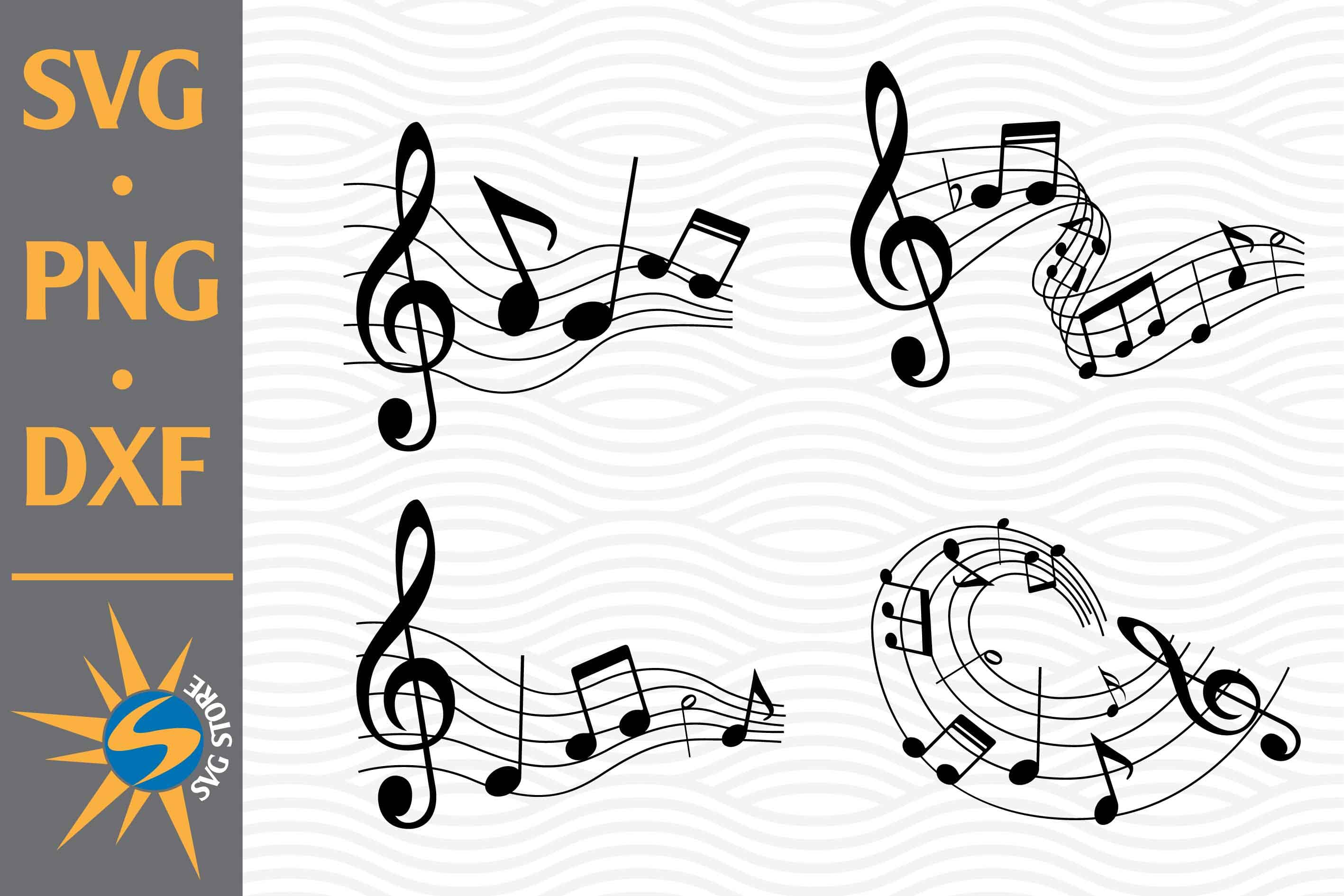 Music Notes SVG, PNG, DXF Digital Files Include - So Fontsy