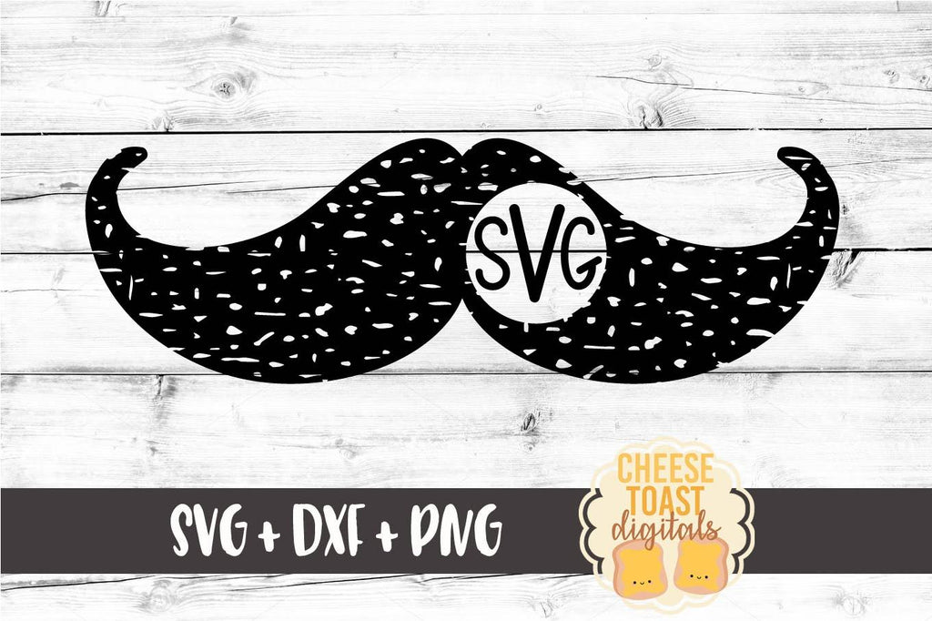 Mustache Monogram - Distressed - Valentine's Day SVG PNG DXF Cutting ...