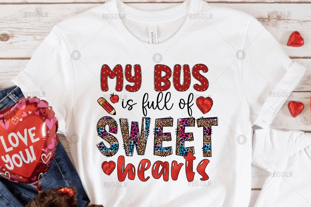 My bus is full of sweet hearts Sublimation Design - So Fontsy