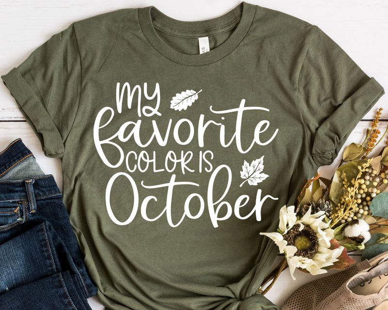 My Favorite Color is October Fall SVG - So Fontsy