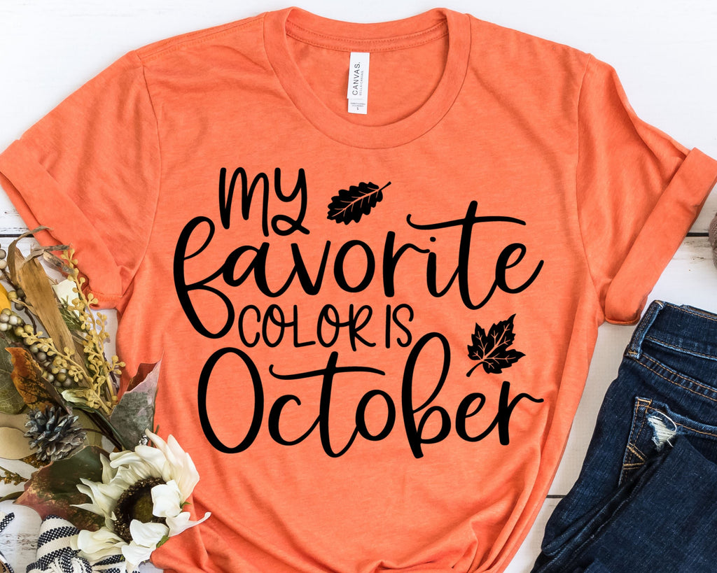 My Favorite Color is October Fall SVG - So Fontsy