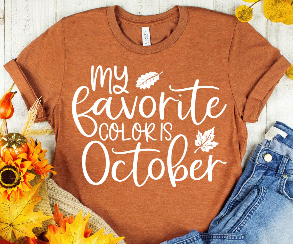 My Favorite Color is October Fall SVG - So Fontsy