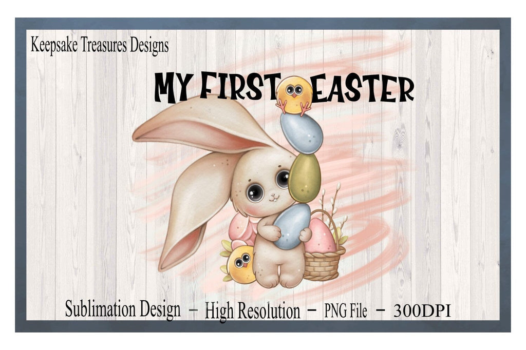 My First Easter, #2, Floppy Ear Bunny, PNG Sublimation Design, Digital ...