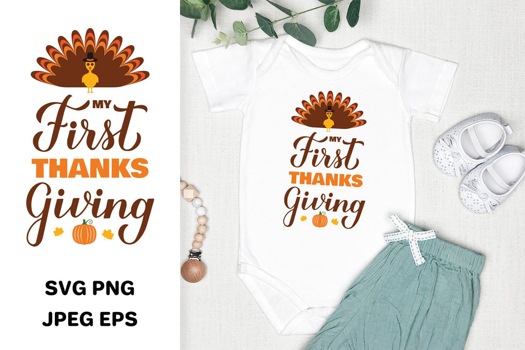 My First Thanksgiving SVG. Baby 1st Thanksgiving - So Fontsy