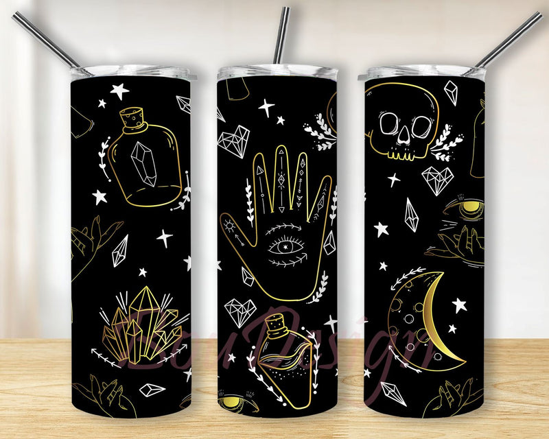 Mysteric Magic Witch Hand, 20 oz Skinny Tumbler Wrap, Witchcraft ...