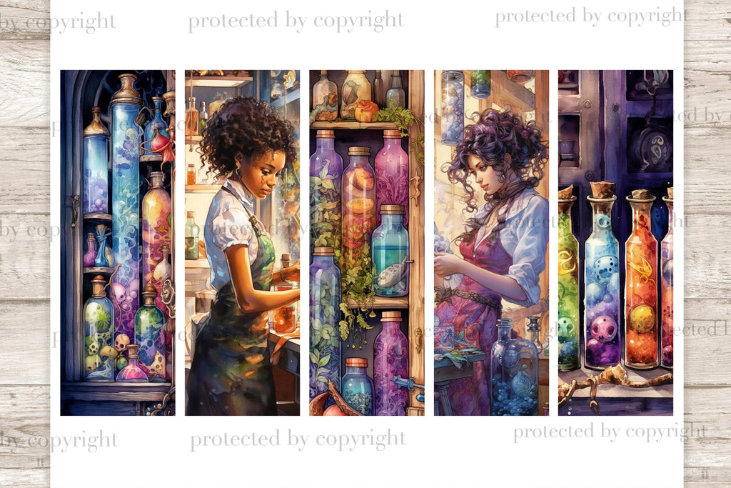 Mystic Potion Printable Bookmarks | Digital Ephemera - So Fontsy