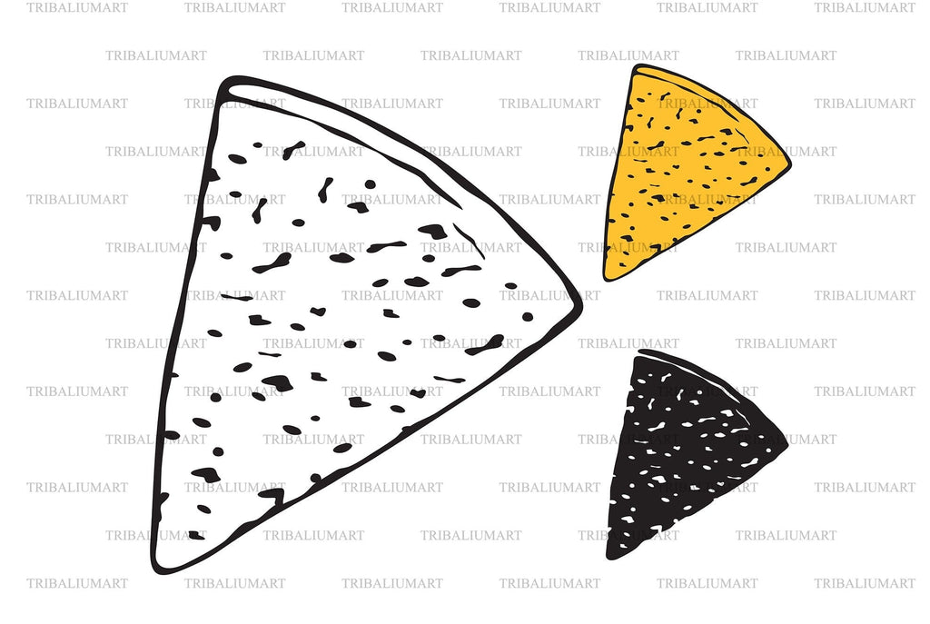 Nachos. Tortilla Chips. Cut files for Cricut. Clip Art silhouette (eps ...