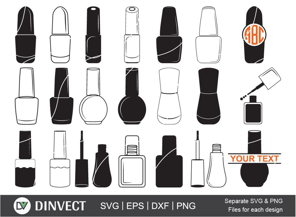 Nail polish SVG, Nail enamel Silhouette, Nail varnish Silhouette ...