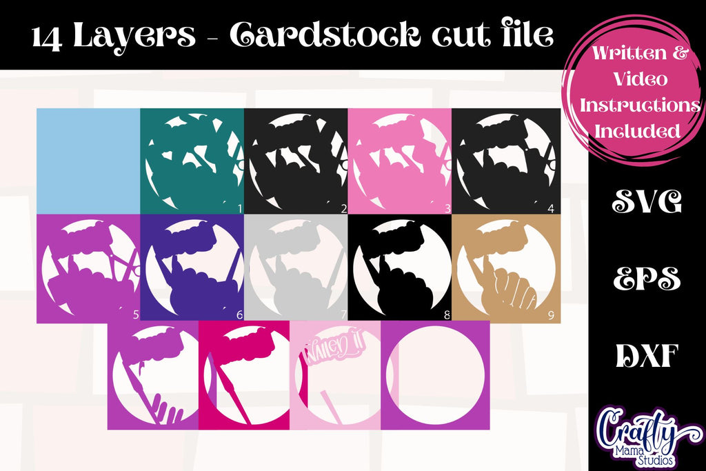 Nail Tech Svg Shadow Box, 3D Layered Nail Salon Manicure Svg - So Fontsy