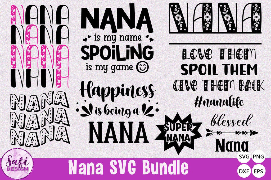 Nana SVG Cut File Bundle - So Fontsy