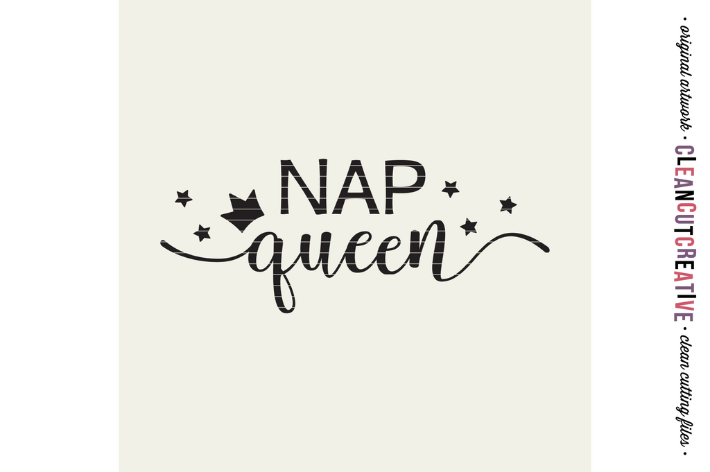 Nap Queen cute baby girl design | SVG craft file - So Fontsy