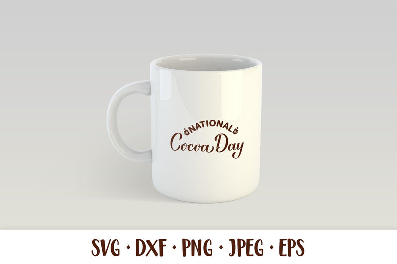 National Cocoa Day hand lettered SVG - So Fontsy