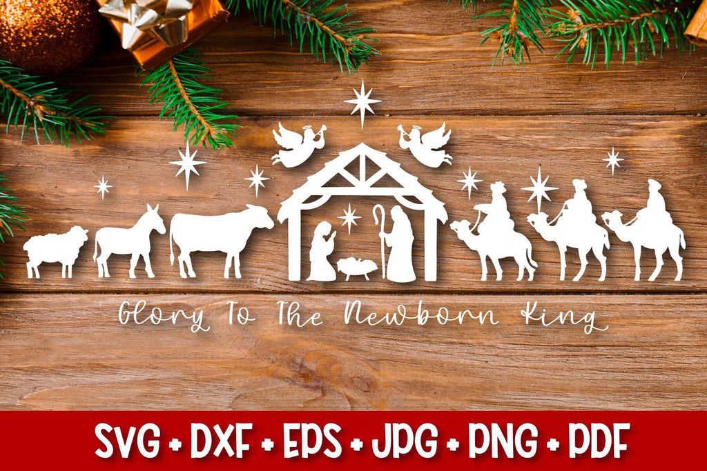 Nativity Scene SVG | Christmas Cut File SVG - So Fontsy