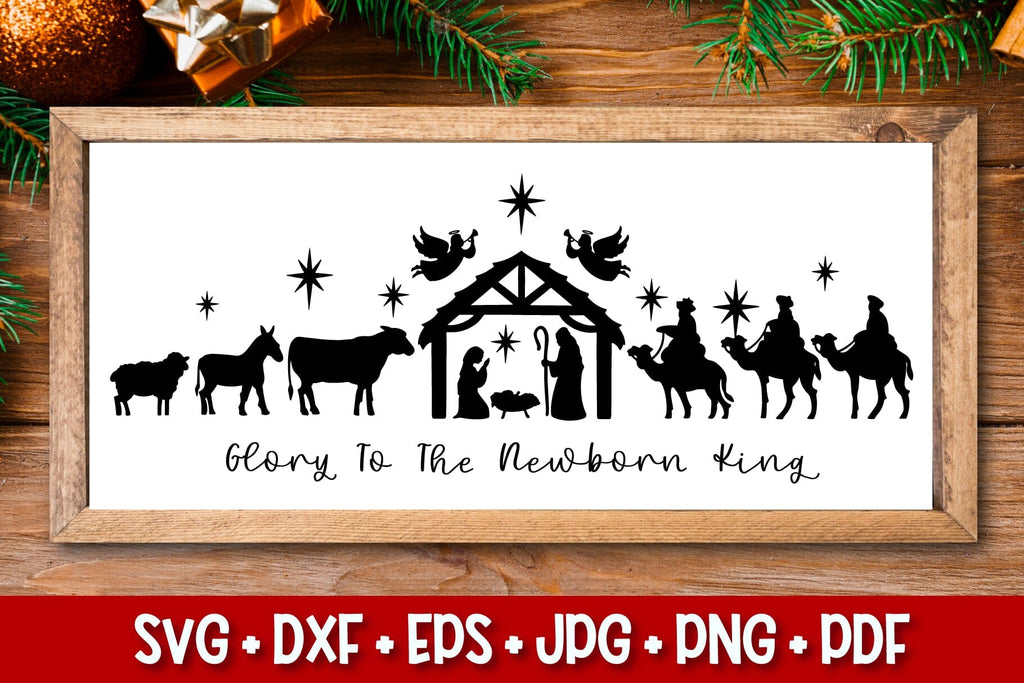 Nativity Scene SVG | Christmas Cut File SVG - So Fontsy